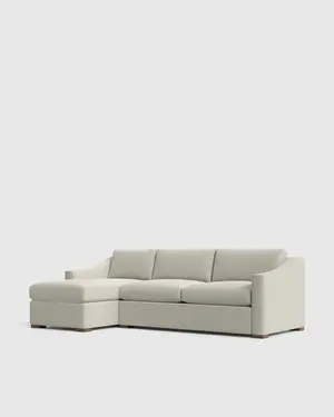 Quince Hollis Slope Arm Chaise Sectional In Performance Basketweave - Ivory