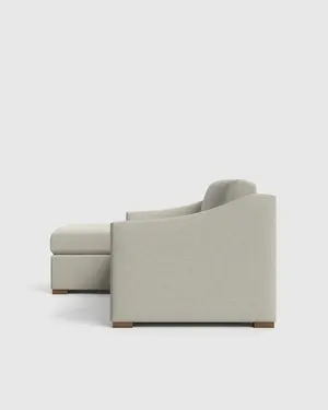 Quince Hollis Slope Arm Chaise Sectional In Performance Basketweave - Ivory