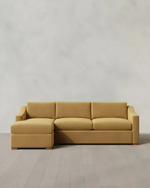 Quince Hollis Slope Arm Chaise Sectional Caramel