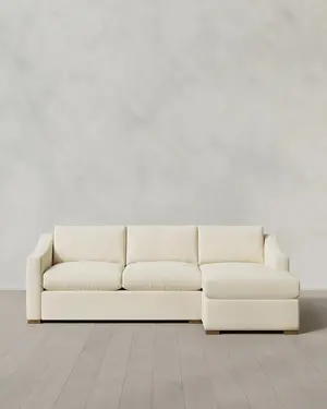 Quince Hollis Slope Arm Chaise Sectional Ivory