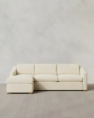 Quince Hollis Slope Arm Chaise Sectional Ivory