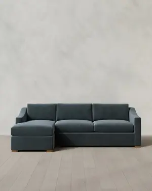 Quince Hollis Slope Arm Chaise Sectional Pine