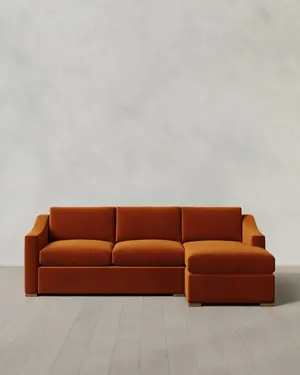 Quince Hollis Slope Arm Chaise Sectional - Rust