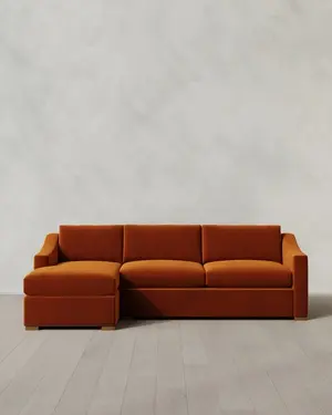 Quince Hollis Slope Arm Chaise Sectional - Rust