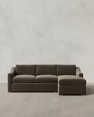 Quince Hollis Slope Arm Chaise Sectional - Sable