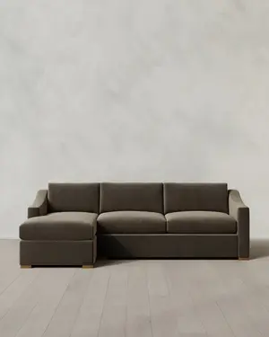 Quince Hollis Slope Arm Chaise Sectional Sable