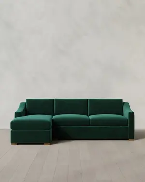 Quince Hollis Slope Arm Chaise Sectional Spruce