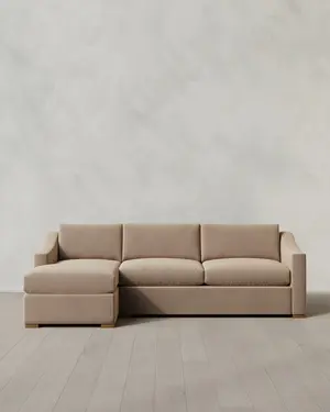 Quince Hollis Slope Arm Chaise Sectional Taupe