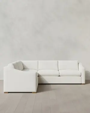 Quince Hollis Slope Arm L Sectional In Performance Chenille Linen Blend Marshmallow