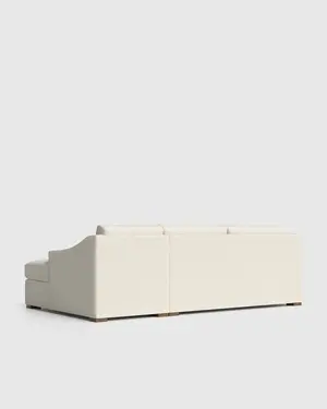 Quince Hollis Slope Arm Chaise Sectional In Performance Chenille Linen Blend - Slate