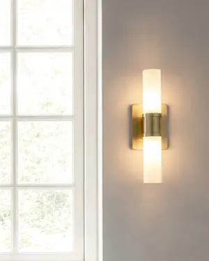 Quince Cuff Glass Vanity Sconce - Brass
