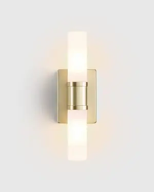 Quince Cuff Glass Vanity Sconce - Brass