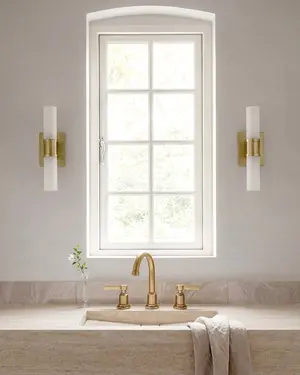 Quince Cuff Glass Vanity Sconce - Brass