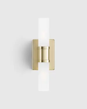 Quince Cuff Glass Vanity Sconce - Brass