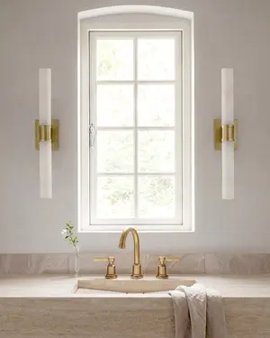 Quince Cuff Glass Vanity Sconce - Brass