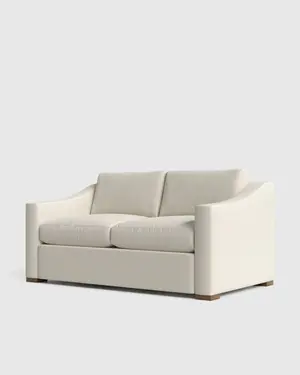 Quince Hollis Slope Arm Sofa In Performance Chenille Linen Blend - Eggshell