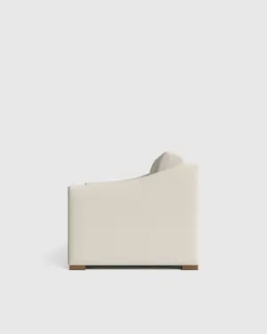 Quince Hollis Slope Arm Sofa In Performance Chenille Linen Blend - Eggshell