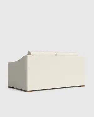 Quince Hollis Slope Arm Sofa In Performance Chenille Linen Blend - Eggshell