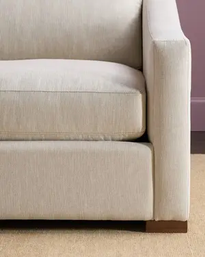 Quince Hollis Slope Arm Sofa In Performance Chenille Linen Blend - Eggshell