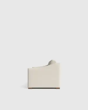 Quince Hollis Slope Arm Sofa In Performance Chenille Linen Blend - Eggshell
