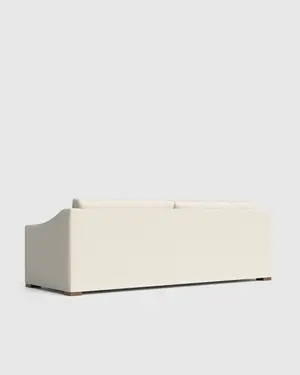 Quince Hollis Slope Arm Sofa In Performance Chenille Linen Blend - Eggshell