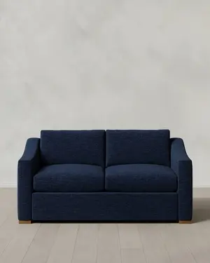 Quince Hollis Slope Arm Sofa In Performance Chenille Linen Blend - Ink