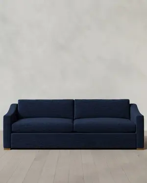 Quince Hollis Slope Arm Sofa In Performance Chenille Linen Blend Ink