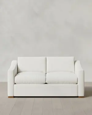Quince Hollis Slope Arm Sofa In Performance Chenille Linen Blend - Marshmallow