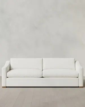 Quince Hollis Slope Arm Sofa In Performance Chenille Linen Blend - Marshmallow