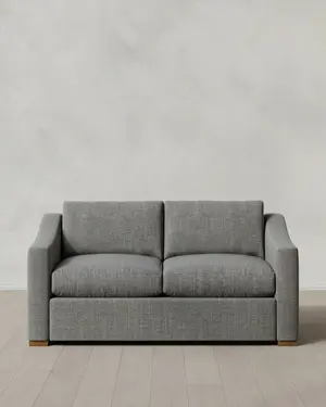 Quince Hollis Slope Arm Sofa In Performance Chenille Linen Blend - Slate