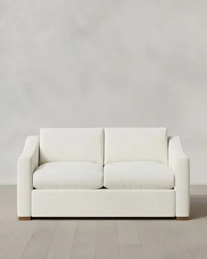 Quince Hollis Slope Arm Sofa In Performance Chenille Linen Blend Snow