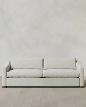 Quince Hollis Slope Arm Sofa In Performance Chenille Linen Blend - Sorrell