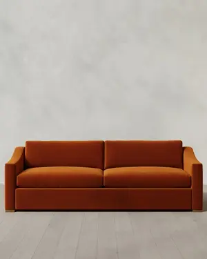 Quince Hollis Slope Arm Sofa Rust