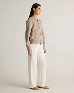 Quince Double-faced Merino Wool Bomber Jacket - Oat