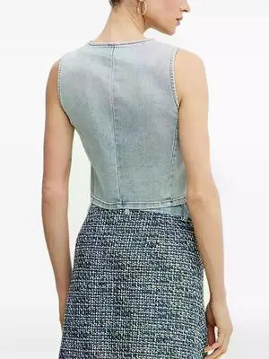 MORGAN Button V-neck Top