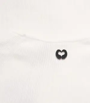 Maje Cotton-blend Rib-knit Top - White