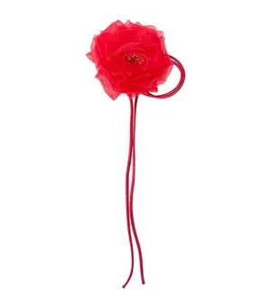 Max Mara Silk Flower Hair Clip - Red