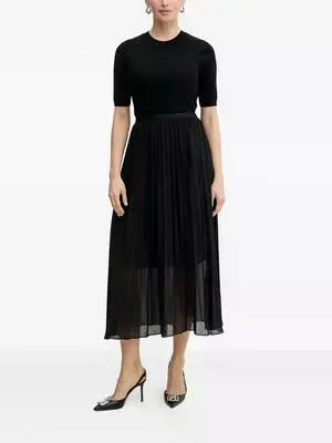 MORGAN Pleated Embellished Midi Skirt