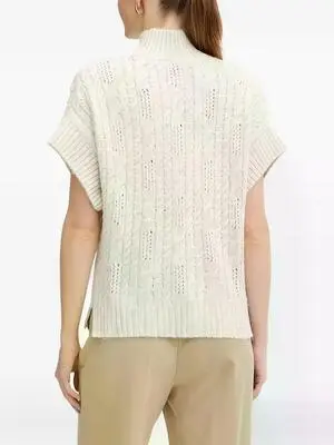 MORGAN Cable-knit Sleeveless Jumper