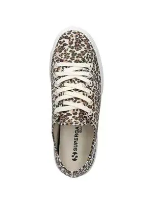 Superga Leopard Print Platform Lace-up Sneakers