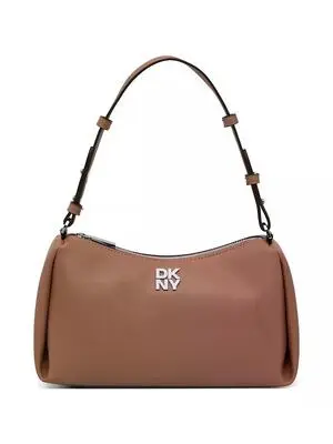 Dkny Logo Zip Shoulder Bag - Brown