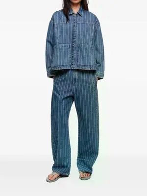 Bimba Y Lola Striped Denim Jacket - Blue