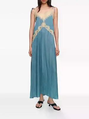 Bimba Y Lola Midi Lace Trim Dress