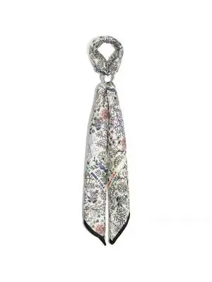 Bimba Y Lola Floral Print Scarf - Silver