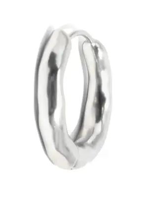 Bimba Y Lola Hammered Hoop Earrings - Silver