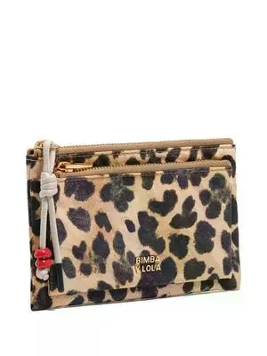 Bimba Y Lola Leopard-print Zip Wallet - Neutrals