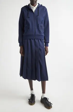 Comme Des Garçons Pleated Jersey Midi Skirt