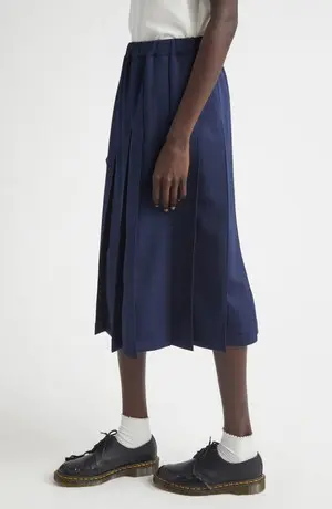 Comme Des Garçons Pleated Jersey Midi Skirt