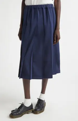 Comme Des Garçons Pleated Jersey Midi Skirt