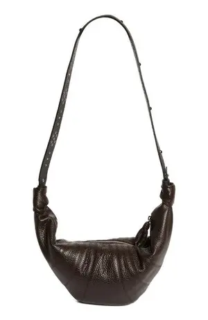 LEMAIRE Medium Croissant Leather Bag - Dark Chocolate